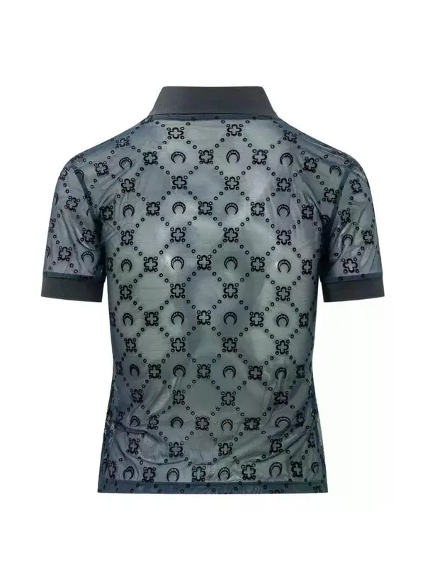 MARINE SERRE Moonogram Flock Mesh Shirt