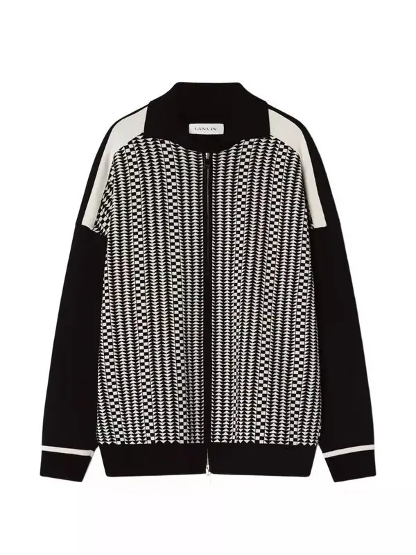 LANVIN Zip-fastening Patterned Cardigan - Black