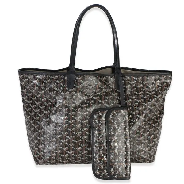 Goyard Saint Louis Pm Tote Bag In Goyardine Canvas - Black