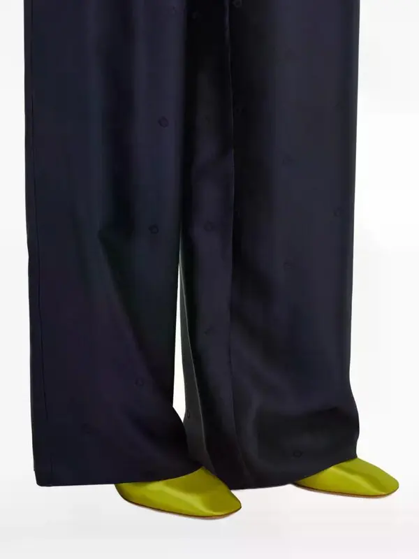 FERRAGAMO Wide-leg High-waisted Silk Trousers