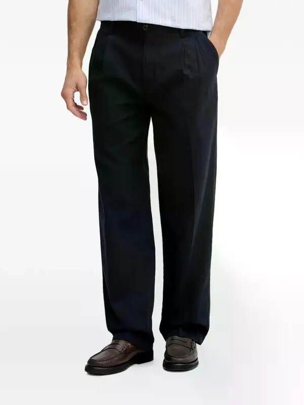 Gant Pleated Straight-leg Trousers