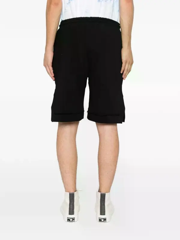 DISCLAIMER Logo Print Raw-edge Shorts