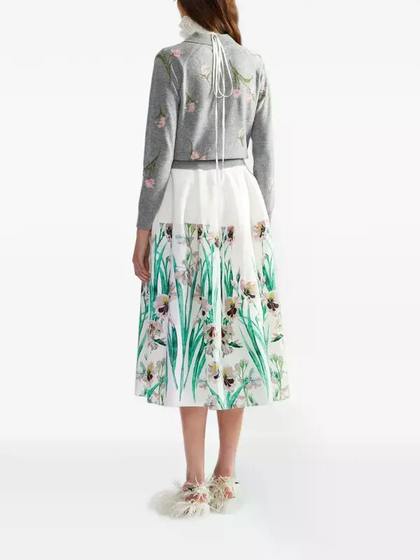 Erdem Floral Intarsia Knit Polo Sweater