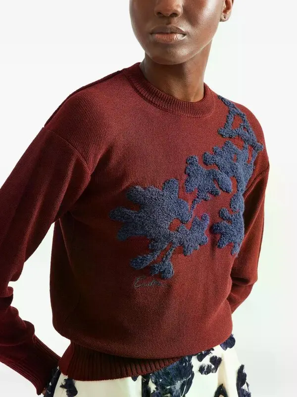 Erdem Embroidered Merino Wool Sweater - Red