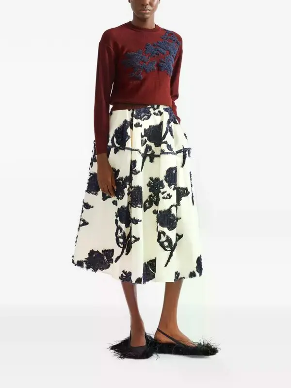 Erdem Embroidered Merino Wool Sweater - Red
