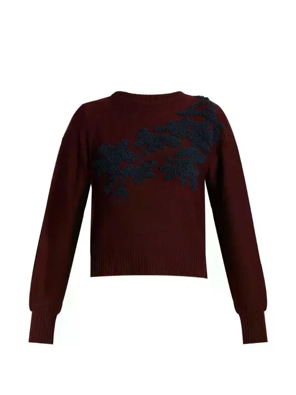 Erdem Embroidered Merino Wool Sweater - Red