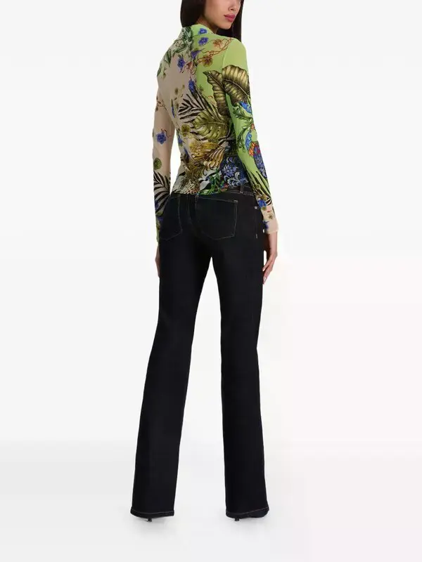 Alice + Olivia Jade Floral-print Mesh Shirt