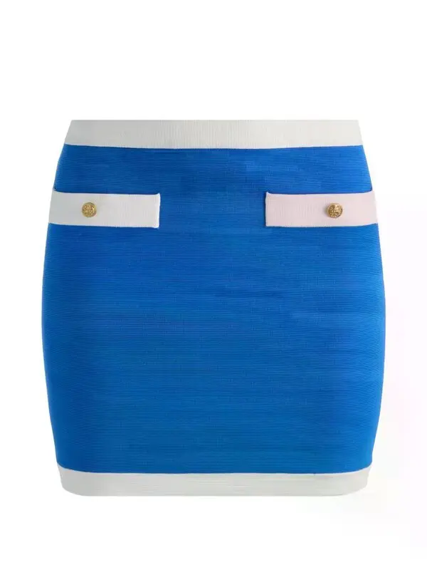 Alice + Olivia Kipp Contrast-trim Fitted Mini Skirt