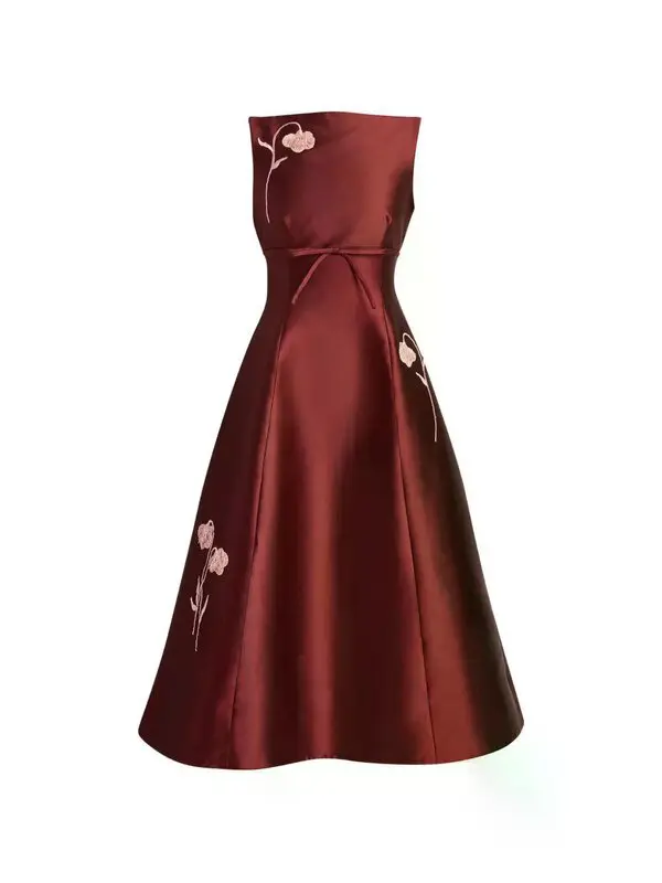 Erdem Embroidered Sleeveless Dress - Red
