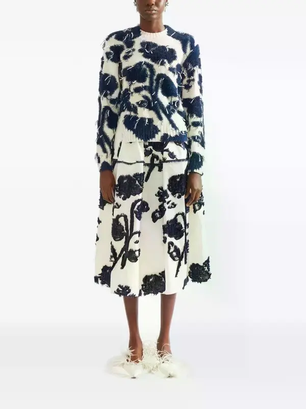 Erdem Fil Coupé Poplin Skirt