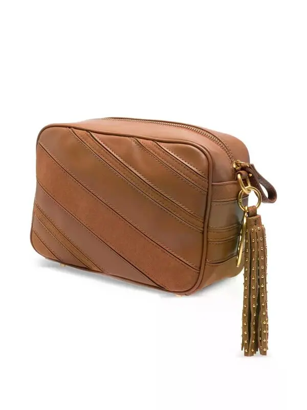 LA CARRIE Quilted Crossbody Bag With Tassel Detail - Brown