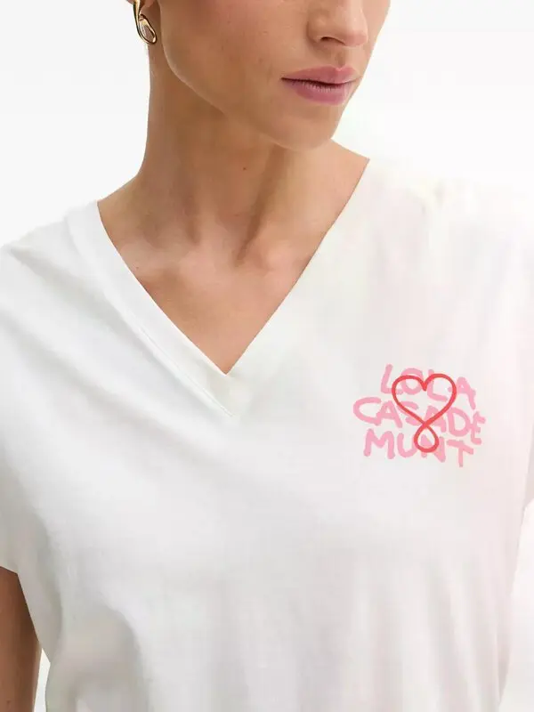 LOLA CASADEMUNT Tiger Print V-neck T-shirt