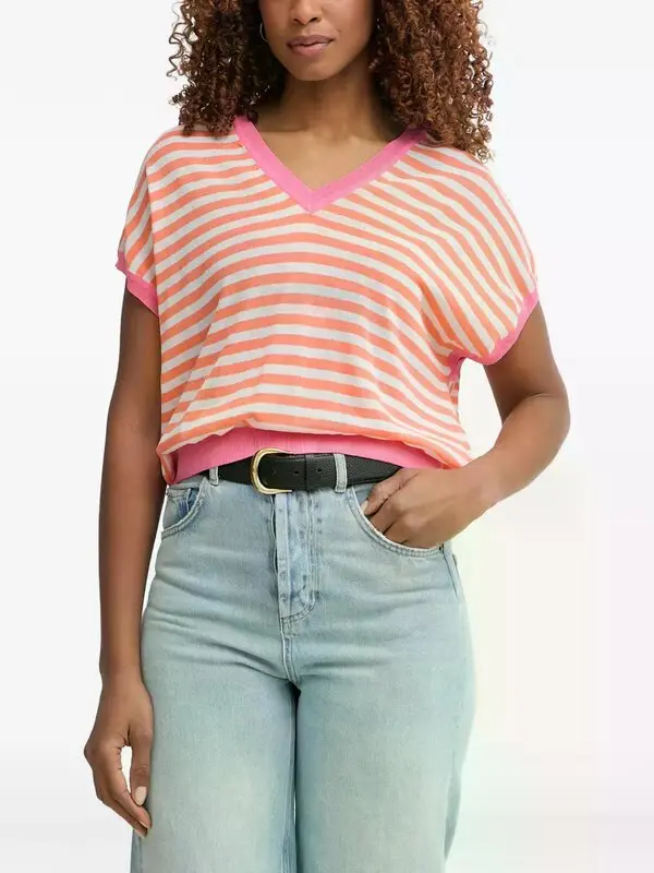 LOLA CASADEMUNT Striped V-neck Sweater