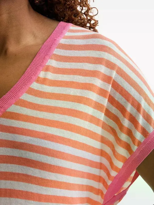 LOLA CASADEMUNT Striped V-neck Sweater