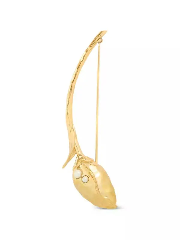 Erdem Mother-of-pearl Embellishment Brooch - Gold