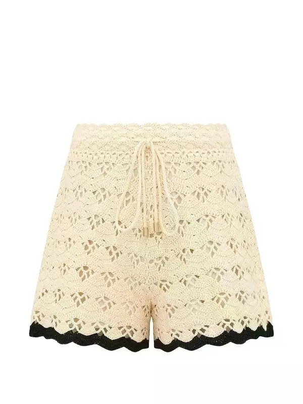 Zimmermann Aster Crochet Shorts - White