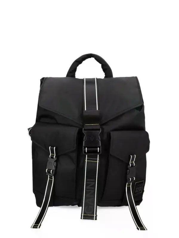 GANNI Re-tech Buckled Backpack - Black