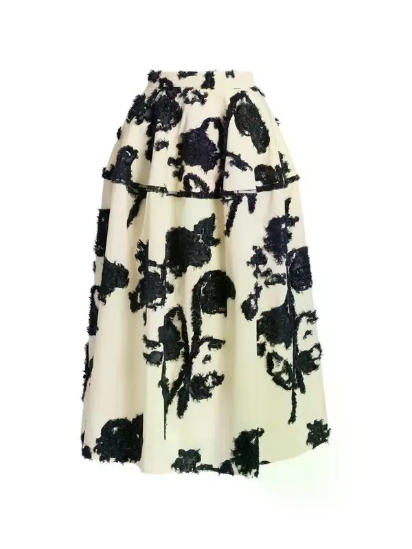 Erdem Fil Coupé Poplin Skirt