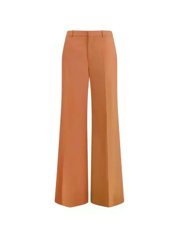 Chloé Pressed-crease Wide-leg Trousers - Brown