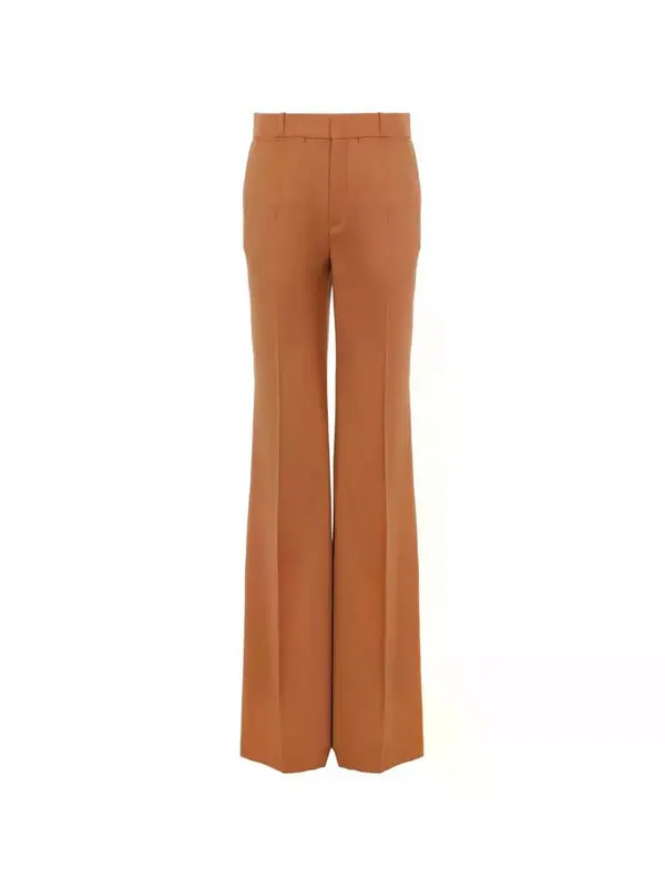 Chloé Pressed-crease Wide-leg Trousers - Brown