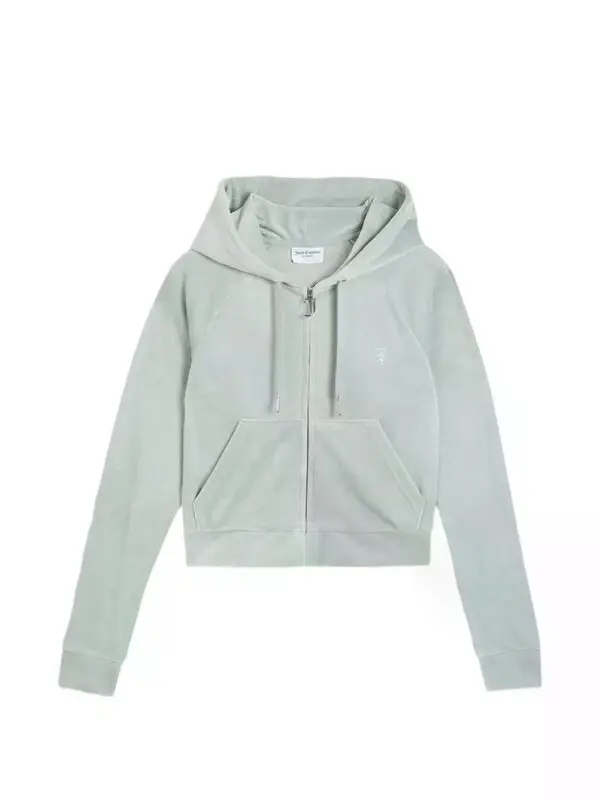 Juicy Couture Diamanté Velour Hoodie - Grey