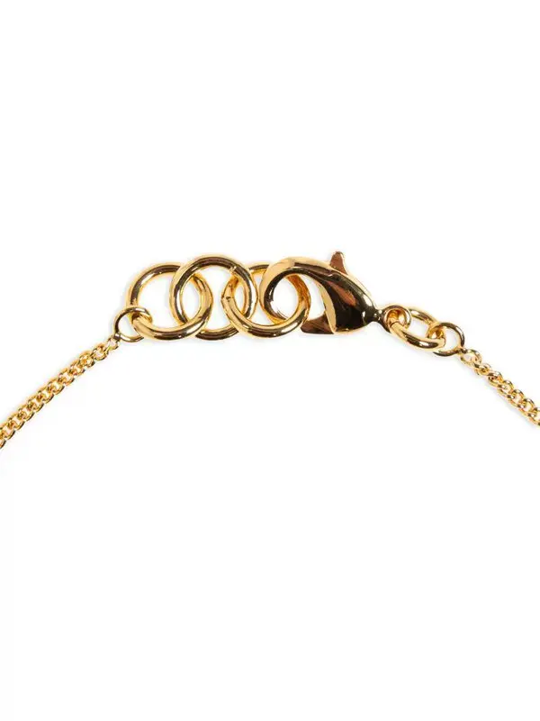 JIL SANDER Curb Chain Stone Pendant Bracelet