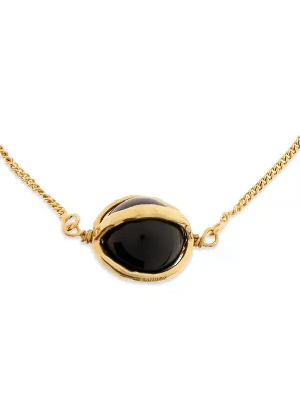 JIL SANDER Curb Chain Stone Pendant Bracelet