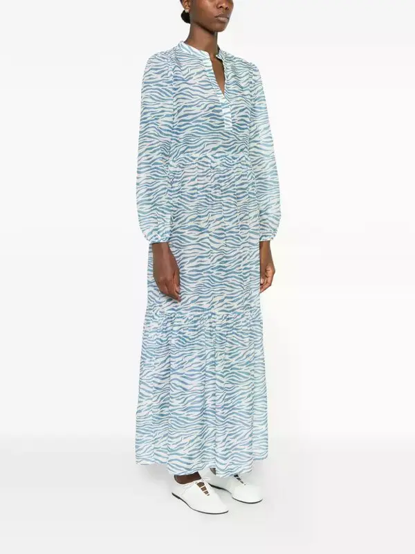 MC2 SAINT BARTH Sylvia Zebra Print Maxi Dress