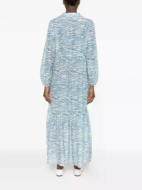 MC2 SAINT BARTH Sylvia Zebra Print Maxi Dress