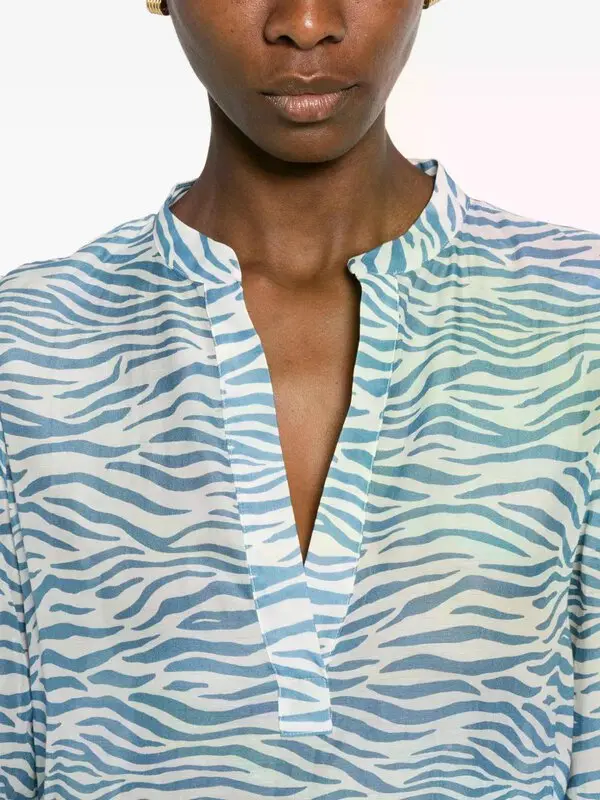 MC2 SAINT BARTH Sylvia Zebra Print Maxi Dress