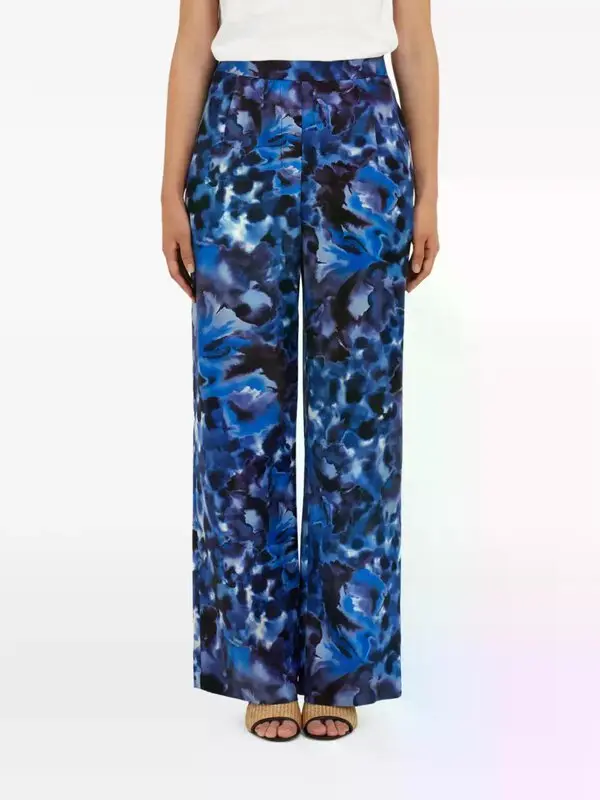 FERRAGAMO Silk Twill Trousers With Maritime Motif