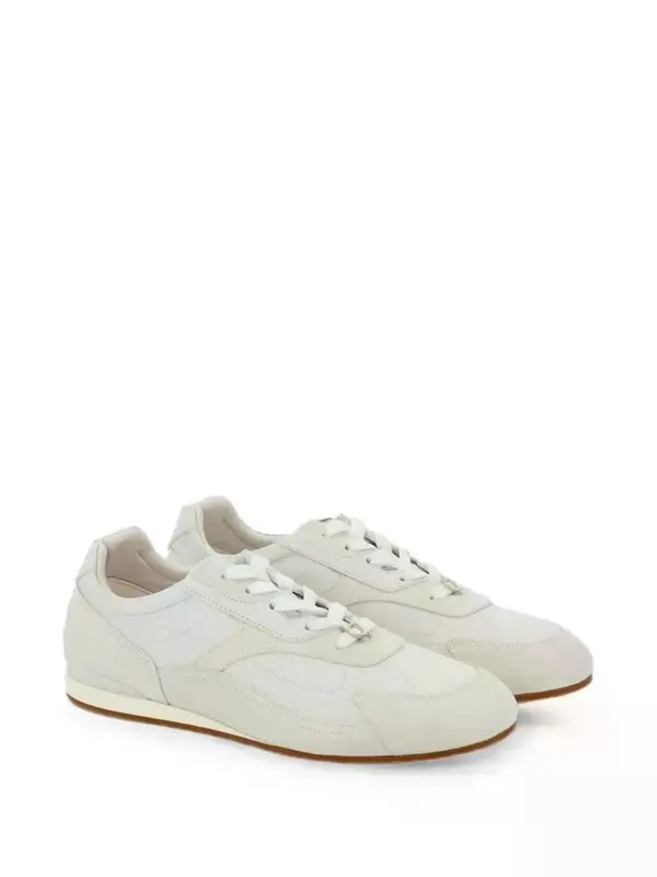 FERRAGAMO Calfskin Gathered Low Top Sneakers