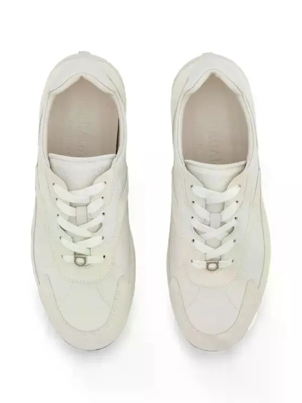 FERRAGAMO Calfskin Gathered Low Top Sneakers