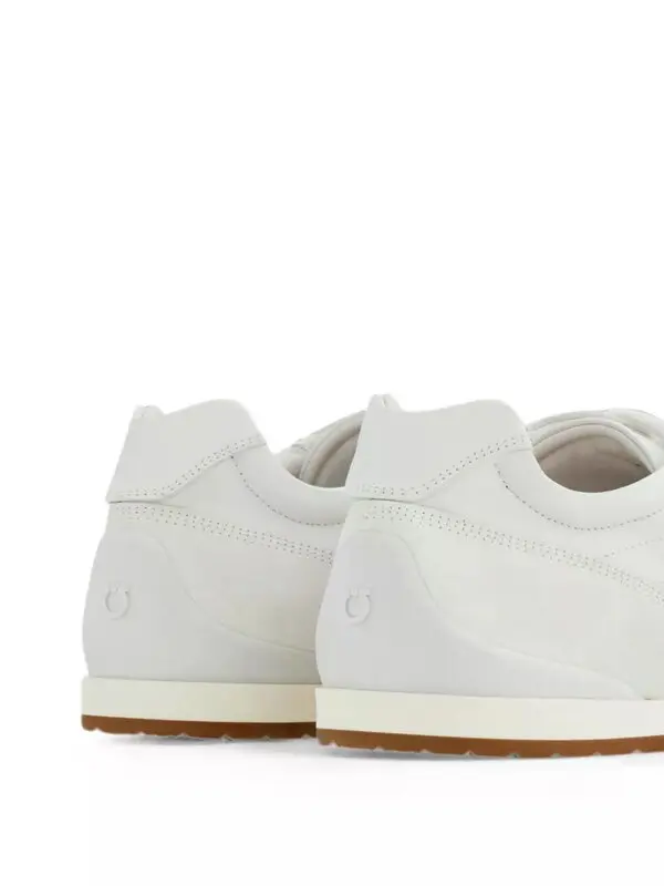 FERRAGAMO Calfskin Gathered Low Top Sneakers