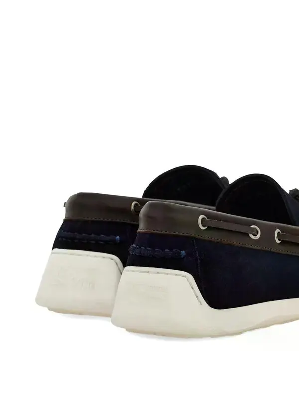 FERRAGAMO Suede Boat Loafers With Gancini Detail