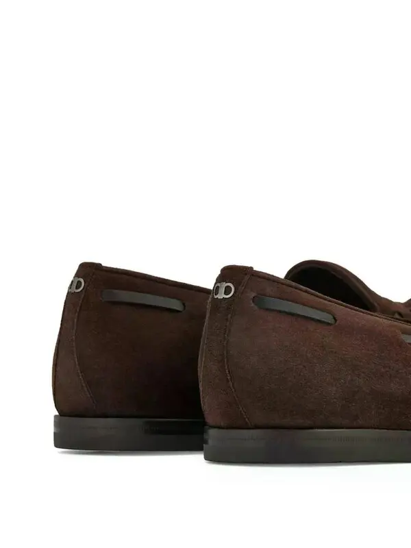 FERRAGAMO Tassel Loafers In Kid Suede - Brown