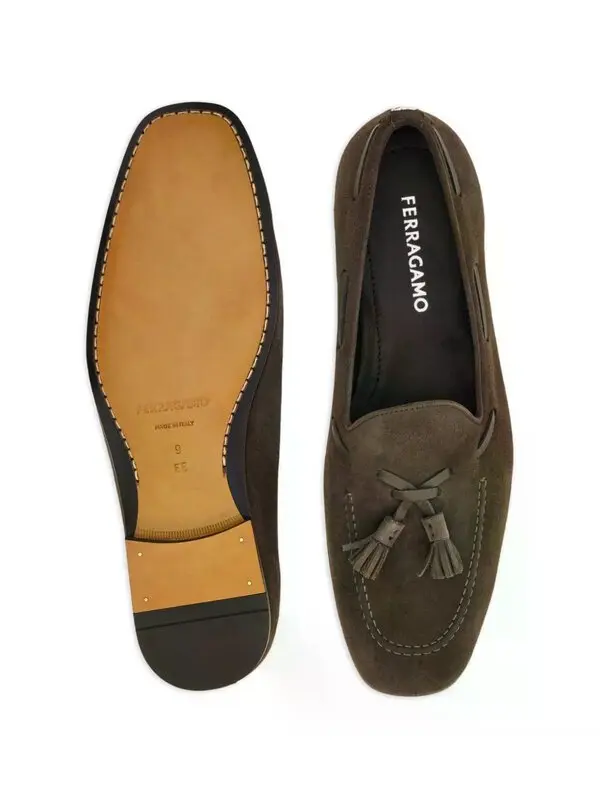FERRAGAMO Tassel Loafers In Kid Suede