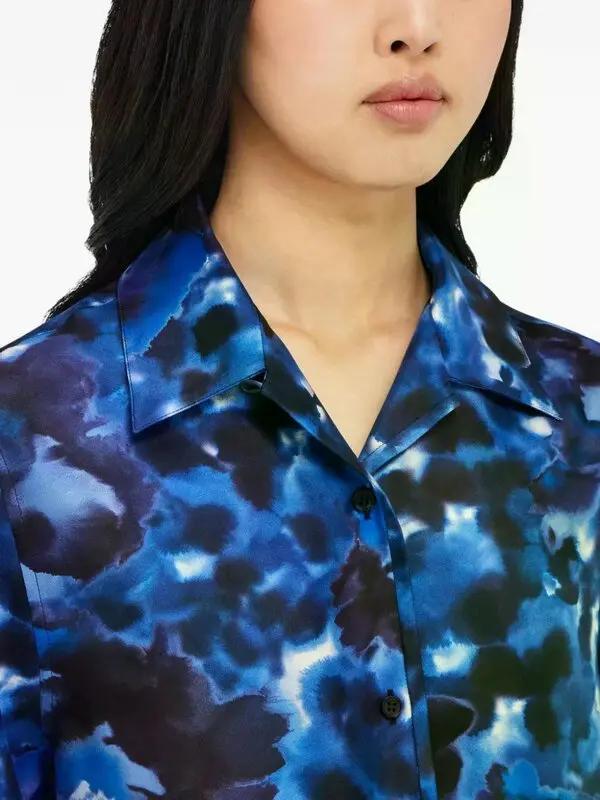 FERRAGAMO Carnation-print Pure Silk Shirt