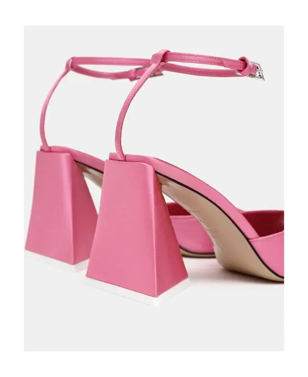 Attico Piper Open-toe Satin Sandals - Pink