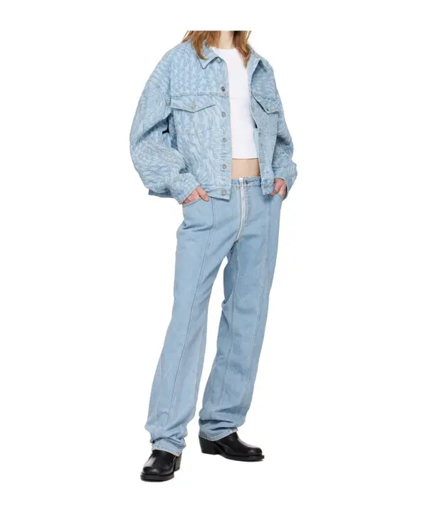 MUGLER Light Wash Zipper Front Jeans
