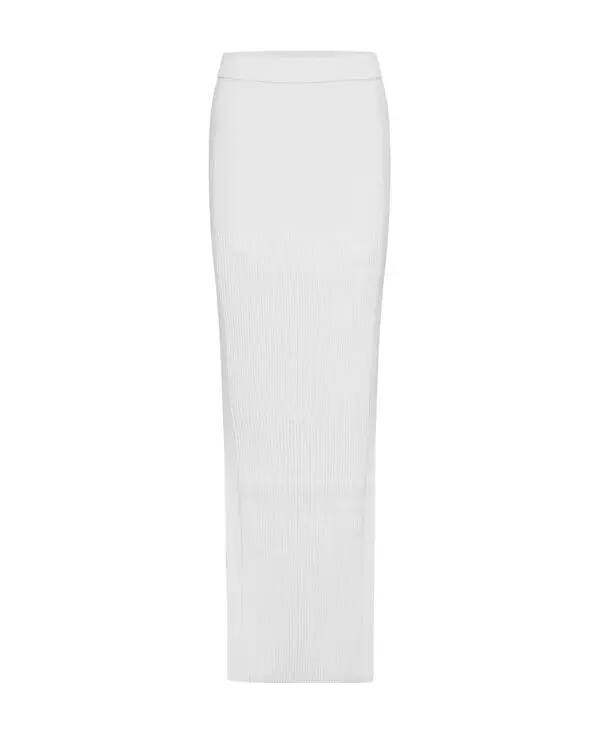 DION LEE Gradient Cropped Ribbed-knit Shirt - White
