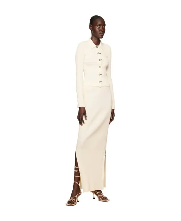 DION LEE Gradient Cropped Ribbed-knit Shirt