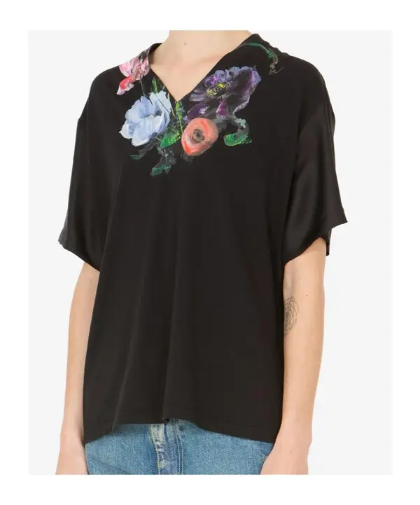 MAISON MARGIELA Floral V-neck T-shirt