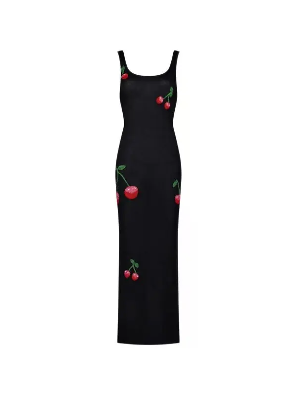 LESLIE AMON Cerise Maxi Dress