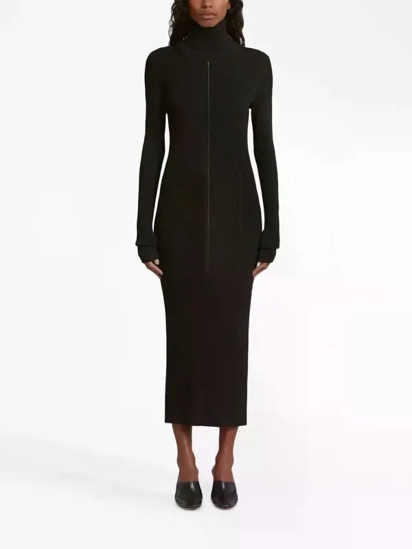 Marni Ribbed High Neck Midi Dress