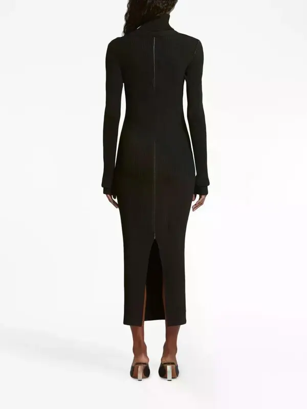 Marni Ribbed High Neck Midi Dress