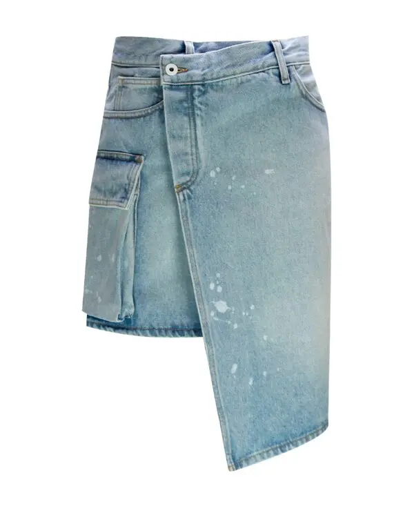 Off-White Painted Pocket Skirt - Blue