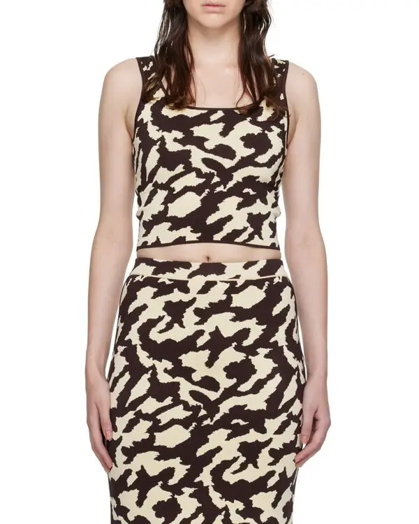 Nanushka Animal Jacquard Scoop Neck Tank Top