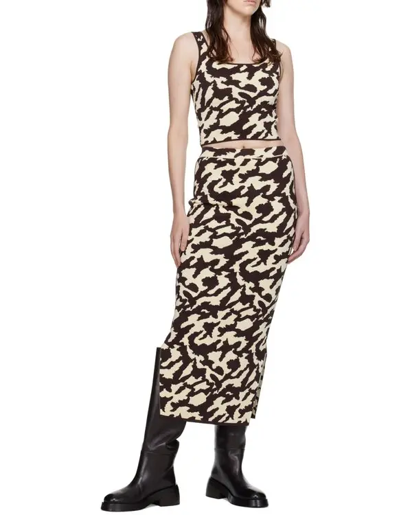 Nanushka Animal Jacquard Scoop Neck Tank Top