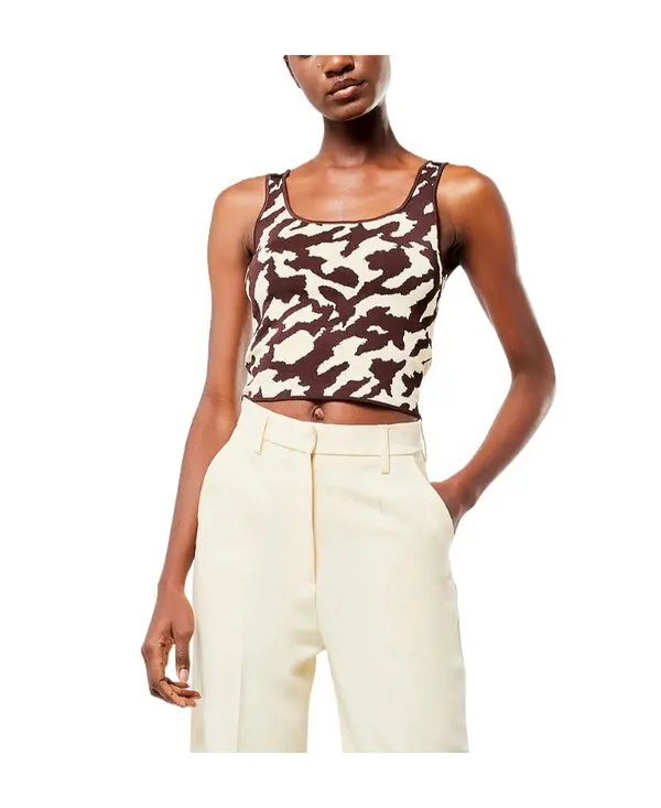 Nanushka Animal Jacquard Scoop Neck Tank Top